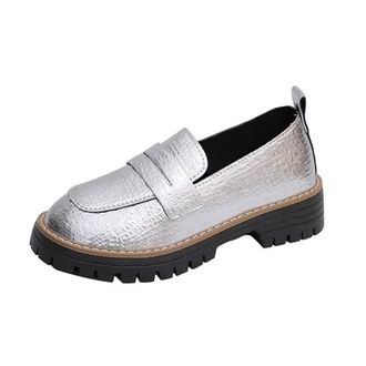 Generic Mocassins d&eacute;contract&eacute;s &agrave; talons &eacute;pais pour femme - &Eacute;l&eacute;gants - Couleur unie - Antid&eacute;rapants - Confortables - Classiques - Chaussures de marche, travail