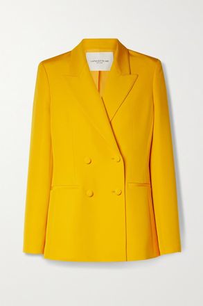 Lafayette 148 New York Doppelreihiger Blazer Aus Einer Woll-seidenmischung - Gelb