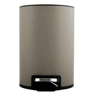 Spirella Poubelle &agrave; p&eacute;dale Inox RIKU - Design Moderne et &Eacute;l&eacute;gant - Seau Int&eacute;rieur Amovible en Plastique Recycl&eacute; - Socle Antid&eacute;rapant - Taupe Mat - 5L