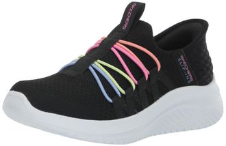 Skechers Girls Ultra Flex 3.0-Bungee Fun Sneaker, Schwarz/Multi, 12.5 Little Kid