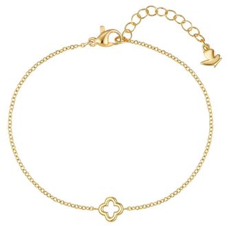 Glanzst&uuml;cke M&uuml;nchen Armband - Edelstahl Armband Kleeblatt - Gr. ONESIZE - in Gold - f&uuml;r Damen