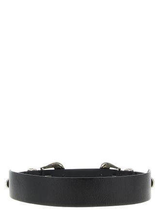 Golden Goose Double Buckle Leather Belt - Black