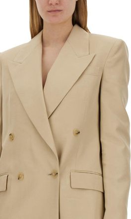 Stella McCartney Double-Breasted Viscose Blazer - Beige