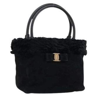 Ferragamo Pre-owned Wildleder Handtasche - - Pre-owned - Damen - Schwarzk - ONE SIZE