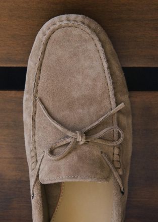 Mango Mocassins driver en daim cordons sable - Homme - 39 - MANGO MAN