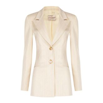 Rinascimento Femme, Vestes, Beige, Taille: 44 FR Giacca classica gessata