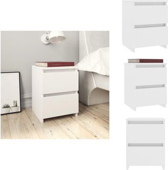 vidaXL Table de chevet Blanc 30 x 30 x 40 cm Bois dingénierie - Table De Chevet - Meuble De Chambre - Commode - Tiroir - Blanc