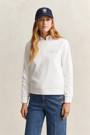 GANT Damen Tonal Shield Rundhals-Sweatshirt (XXXL) EGGSHELL