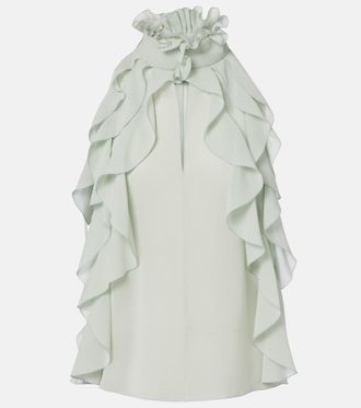 Alexander McQueen Top en soie &agrave; volants
