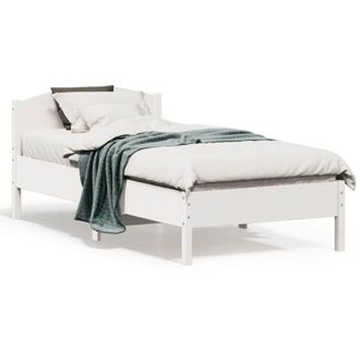 vidaXL Cadre de lit avec t&ecirc;te de lit blanc 75x190cm bois de pin massif