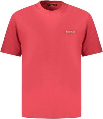Napapijri Homme, Tops, Rouge, Taille: 2XL T-shirt en coton coupe d&eacute;contract&eacute;e
