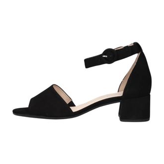 Gabor Schwarze Wildleder Komfort Sandalen mit Kn&ouml;chelriemen - - Shoes - Damen - Schwarzk - 37 EU