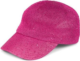 styleBREAKER Casquette dété pour Femmes en Tissu tissé avec Paillettes, Chapeau léger avec Boucle métallique réglable, Couvre-Chef uni pour Plage et Loisirs, Magen