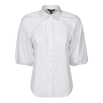 Ralph Lauren Femme, Blouses et Chemises, Blanc, Taille: 44 FR Chemise Farren &agrave; Manches Mi-Longues et Boutonn&eacute;e