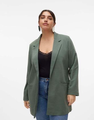 Vero Moda Curve Vero Moda Haruki blazer coupe ample vert