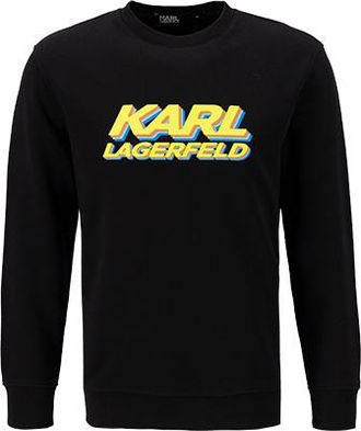 Karl Lagerfeld Herren Sweatshirt schwarz Baumwolle Logo und Motiv