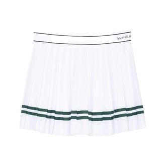 Sporty & Rich Jupe pliss&eacute;e tennis - Femme - Jupes - Blanc - Taille: 36 FR