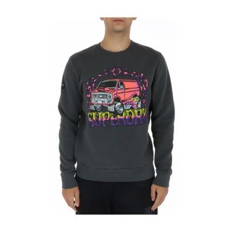 Superdry Grauer Bedruckter Sweatshirt mit Rundhalsausschnitt - - Sweatshirts & Hoodies - Herren - Grau - 2XL