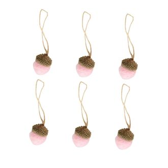 Pretyzoom 6 St&uuml;ck Wollfilz Anh&auml;nger Selbstgemacht Charm Kugeln Kiefernform Pink Dekoration F&uuml;r Zuhause Schule Party