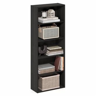 Furinno Basic 5-st&ouml;ckiges offenes Regal, B&uuml;cherregal, Aufbewahrungsorganizer, 18.5 x 42.2 x 110.9 cm, Espresso