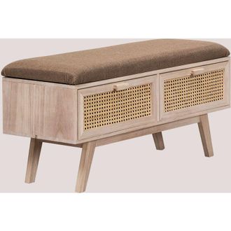 Sklum Bank aus Holz mit 2 Schubladen Ralik Design Braun Natur