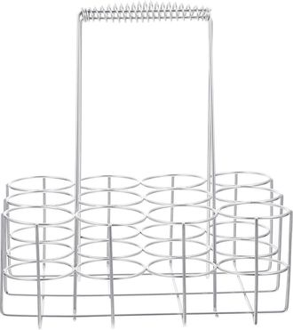 BESPORTBLE NIYANGLE Bierflaschenhalter und Aufbewahrungskorb aus Eisen 12 Flaschen Handkorb in Silber Kreatives Bierregal f&uuml;r Zuhause und Bar