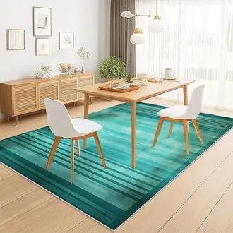 Generic Tapis Imprim&eacute; Texture Gaze vaporeuse l&eacute;g&egrave;re pour Salon Chambre D&eacute;coration de la Maison - Bleu Flanelle Antid&eacute;rapante Tapis Salon de Sol paillasson 140