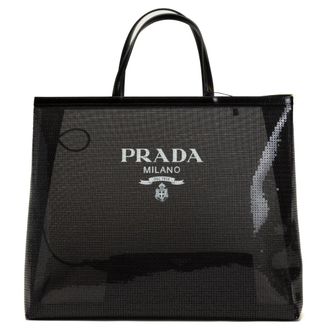Prada Sequined Mesh Tote Bag - - Bags - Damen - Schwarzk - ONE SIZE