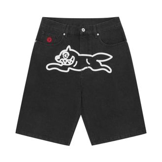 Icecream Schwarze Hundegrafik Denim Shorts - - Shorts - Herren - Schwarzk - W32