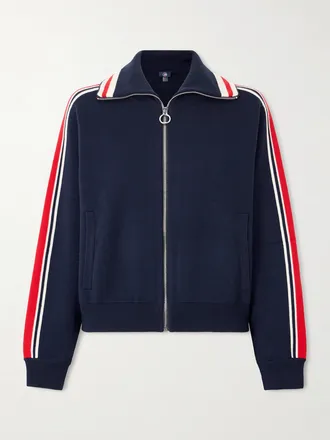 Fusalp Pull À Fermeture À Glissière En Laine Mélangée À Rayures - Bleu