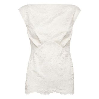 Philipp Plein Femme, Tops, Beige, Taille: 38 FR Lace Sleeveless Top