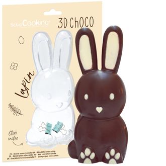ScrapCooking Schokolade Hase Backform - 3D Form fur Schokoladenhasen - Bunny Figur Schoko von Ostern - Backzubehör Professionelle Qualität - Schokoladenform - 6757