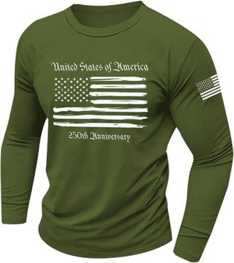 Generic Sweat-shirt imprim&eacute; drapeau am&eacute;ricain &agrave; manches longues pour homme - Pull tendance &agrave; col rond - Coupe ample - Confortable - Respirant - V&ecirc;tement de sp