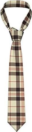 Generic Cravates Homme Carreaux Beiges Classique Men Tie Confortable Cravate Pour Travail Affaires Accessoires