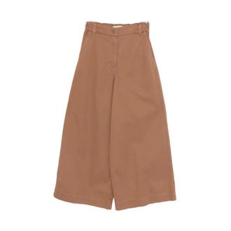 Max Mara Femme, Pantalons, Brun, Taille: 42 FR Cotton Drill Pantalons