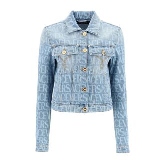 Versace Blaue Denimjacke Aw23 - - Jackets - Damen - Blau - M