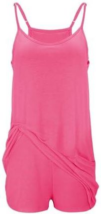 Generic Salopette extensible &agrave; bretelles spaghetti pour femme - Combinaison de travail courte pour femme - Taille 42 - Combinaison de sortie - Combinaison tai