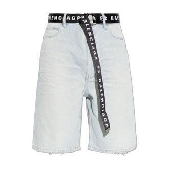 Balenciaga Denim Shorts mit G&uuml;rtel - - Shorts - Herren - Blau - W31