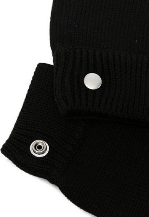 Rick Owens Virgin Wool Knitted Fingerless Gloves - Black