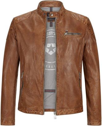 Milestone Lederjacke MSElvio aus gewaschenem Lamm Leder mit Micro Perfo vintage Effekt