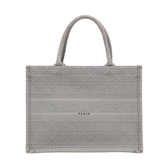 Dior Pre-owned Medium Cannage Embroidered Book Tote - - Pre-owned - Damen - Grau - ONE SIZE