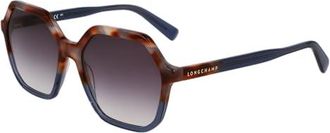 Longchamp Lunettes de Soleil LO760S N 261 BROWN GREY HAVANA/AZURE 56/17/140 Femme