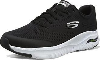Skechers Homme Arch Fit Sneaker, Noir Textile Synthetic White Trim, 41 EU