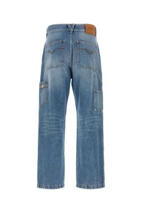 Versace Mens Denim Jeans Lightblue Exterior: Cotton