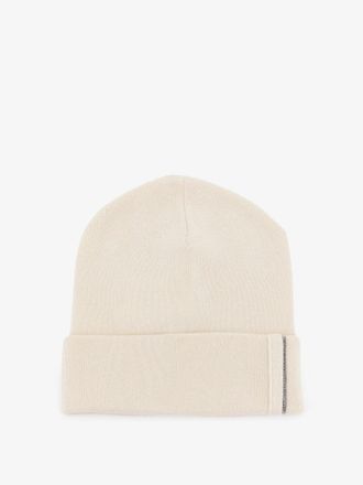 Brunello Cucinelli Cashmere hat with Monili detail - BRUNELLO CUCINELLI - gender_Woman