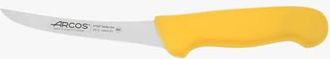 Arcos Ausbeinmesser Curvo Semiflexible - Edelstahlklinge 140 mm - Ideal zum Entbeinen von Fleisch - Gelber Polypropylen-Griff - Serie 2900