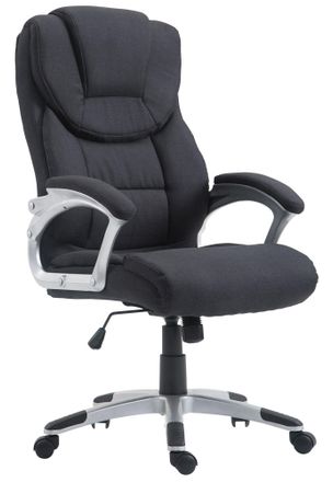 Clp Bürostuhl Texas I mit Stoff-Bezug und Wippmechanik I Schreibtischstuhl drehbar und höhenverstellbar, Farbe:schwarz