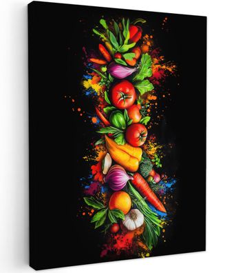 MuchoWow © Wandbilder 60x80 cm Wohnzimmer Wanddeko Schlafzimmer Zimmerdeko Wandgemälde Zimmer Deko auf Wand Dekoration Wall Art Gemüse - Essen - Kräuter - Graf