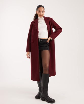 Pieces Manteau long habillé - Bordeaux-Rouge