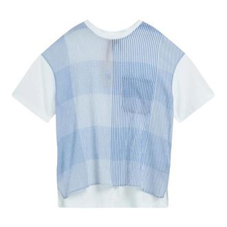 Semicouture Gestreiftes Baumwoll-T-Shirt mit asymmetrischem Design - - Blouses & Shirts - Damen - Blau - M